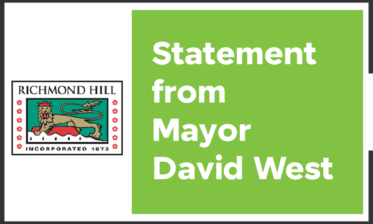 An Official Statement from Mayor David West on Bill 23 | OnRichmondHill